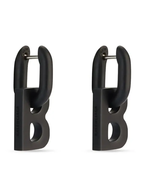 Balenciaga B Chain Xs Earrings - 1059 -Black | Editorialist